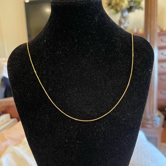 Jewelry | Vntg 14k Yellow Gold Flat Box Chain 18 Inch Necklace 267 ...